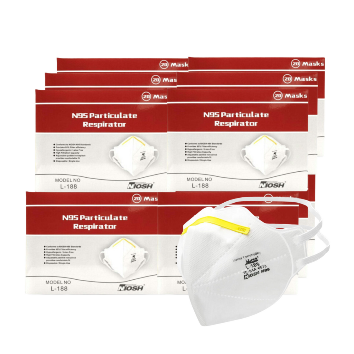 Harley N95 Flat Fold 188 - 10 Boxes x 20s (200 masks) — Innovation Project