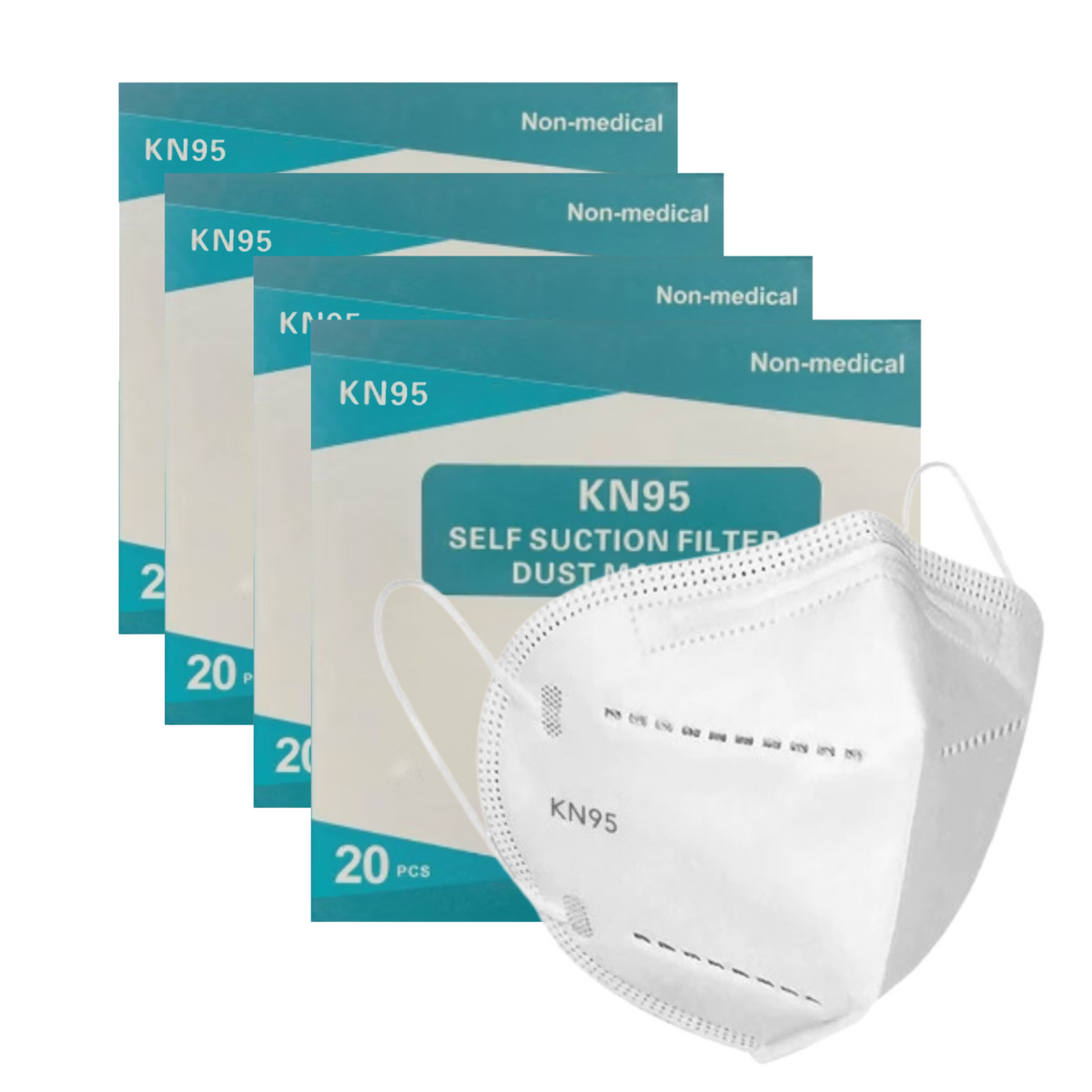 KN95 Face Mask 4 Layer with Earloops - 80 Masks (4 Boxes) — Innovation ...