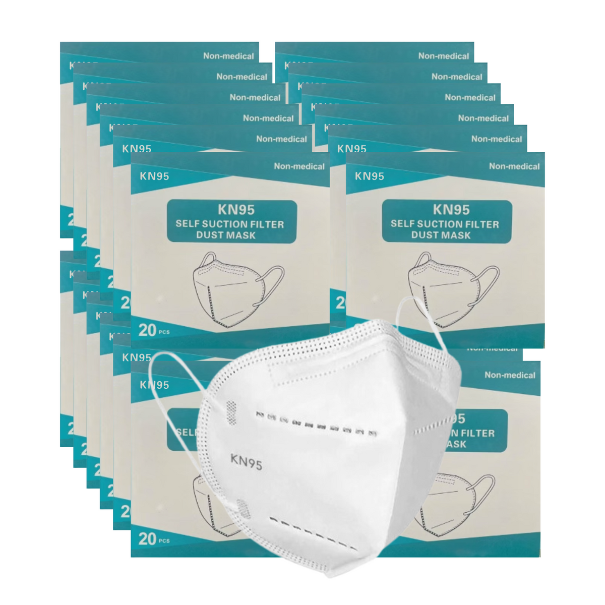 KN95 Face Mask 4 Layer with Earloops - 1000 Masks (50 Boxes ...