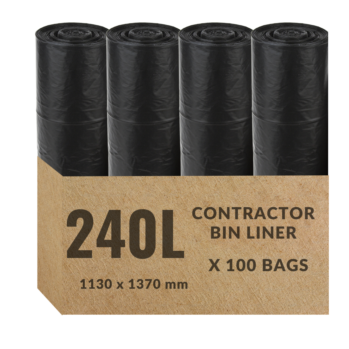 240L Contractor Garbage Bags Bin Liners | BLACK | 1 PACK or 1 CARTON ...