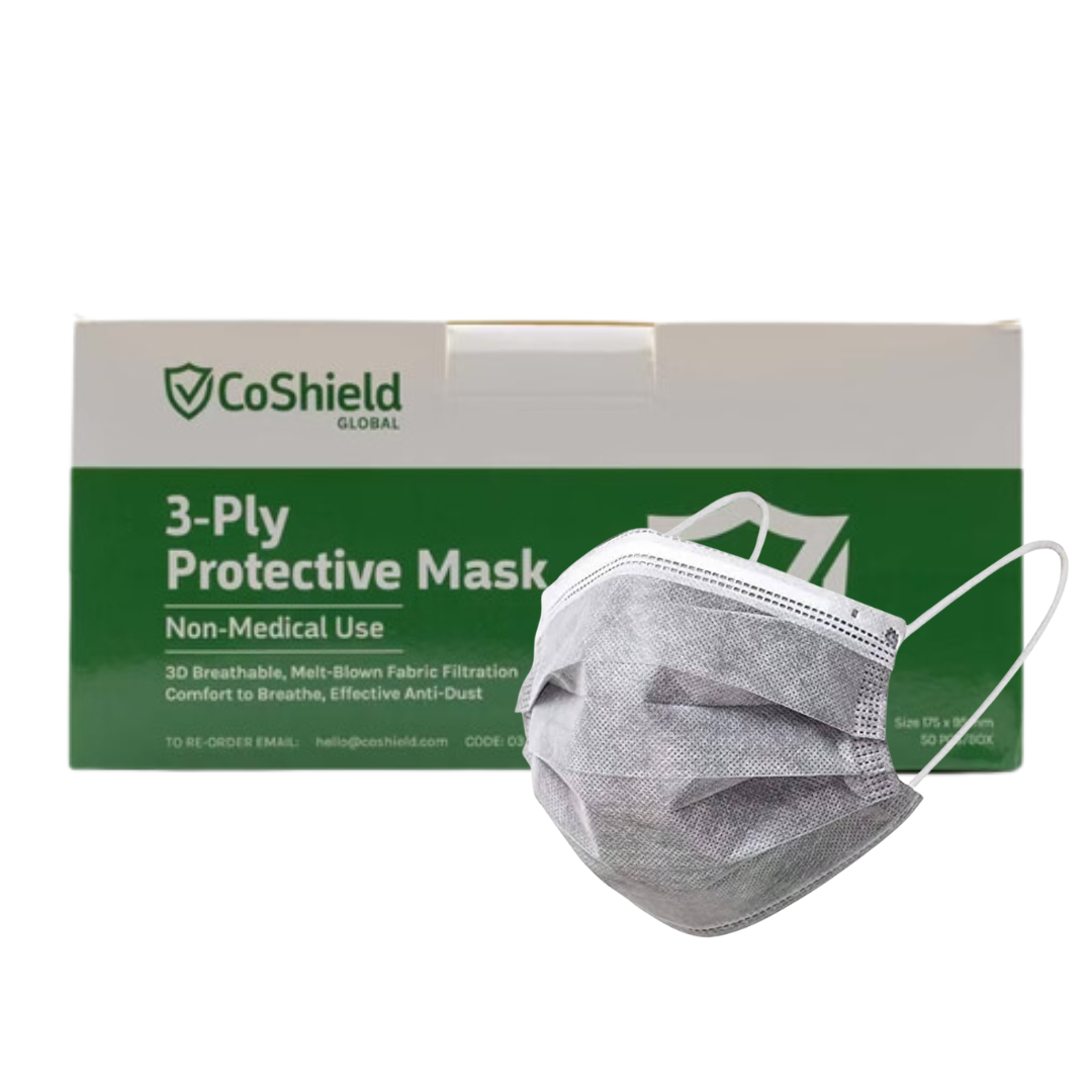 CoShield Disposable FaceMasks General CHARCOAL - Box of 50 Masks — Innovation Project