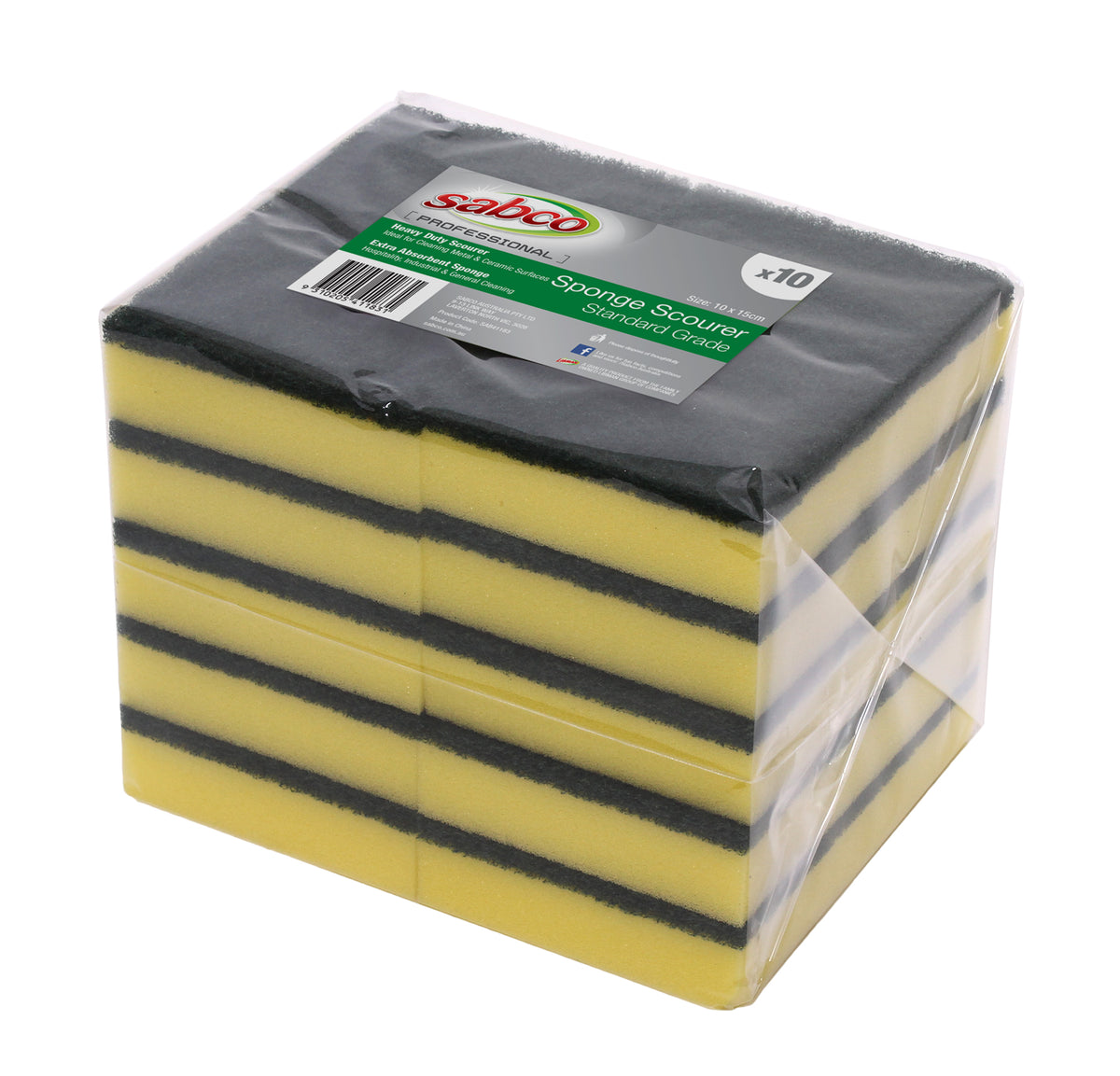 Sabco 10Pk Sponge Scourers Standard 15 x 10cm — Innovation Project